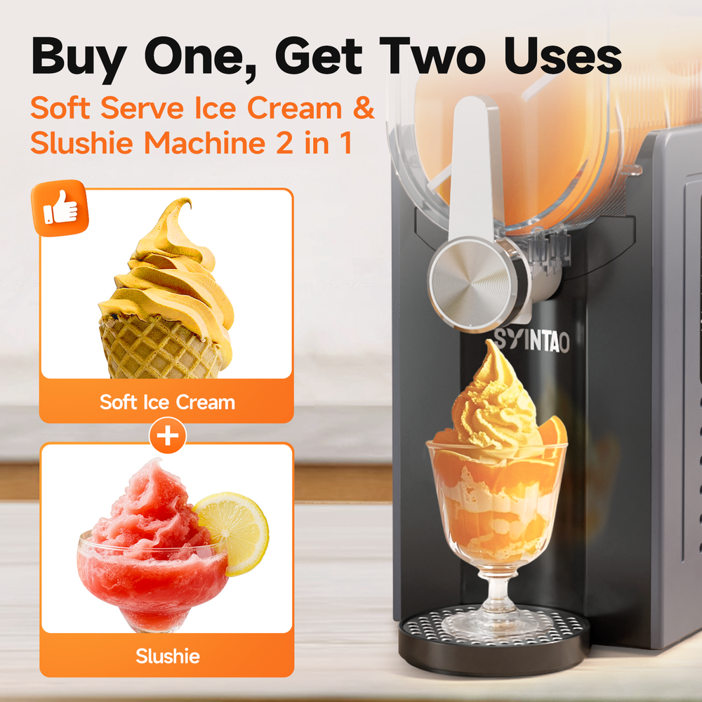 2-in-1 Ice Cream & Slushie Machine for Home – Syintao Slushie